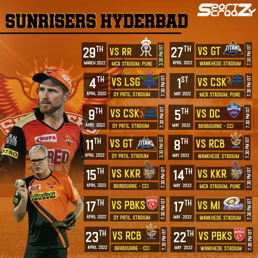 IPL 2022 Schedule - Sportzcraazy