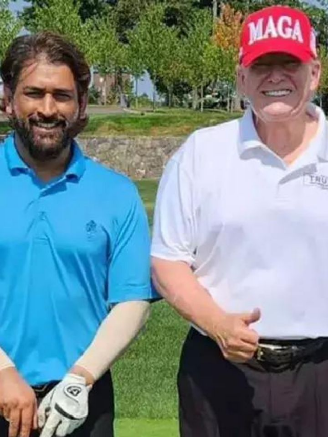 MS Dhoni enjoys golf with former US President Donald Trump - Sportzcraazy